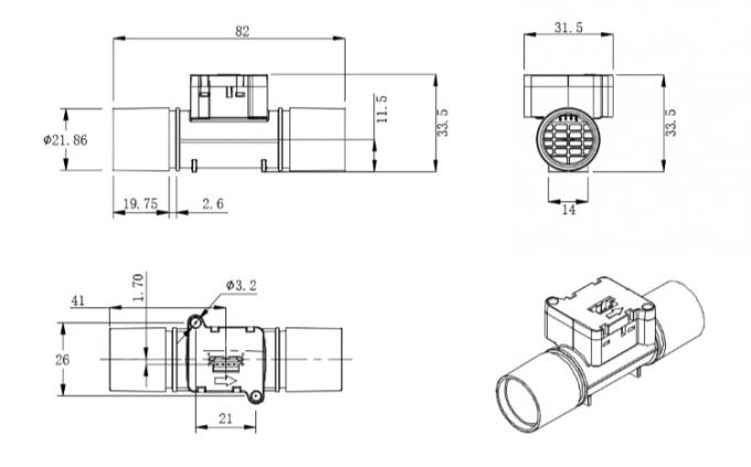 Small Medical Air Flow Sensor I2C Output With Bidirectional Measurement ...